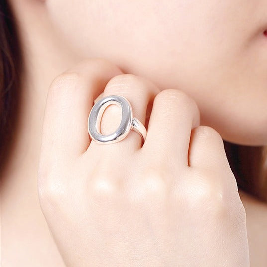 925 Sterling Silver Ellipse Adjustable Ring