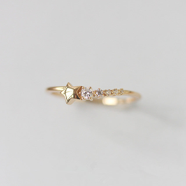 925 Sterling Silver Star Pavé Crystal Ring