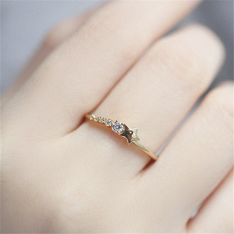 925 Sterling Silver Star Pavé Crystal Ring