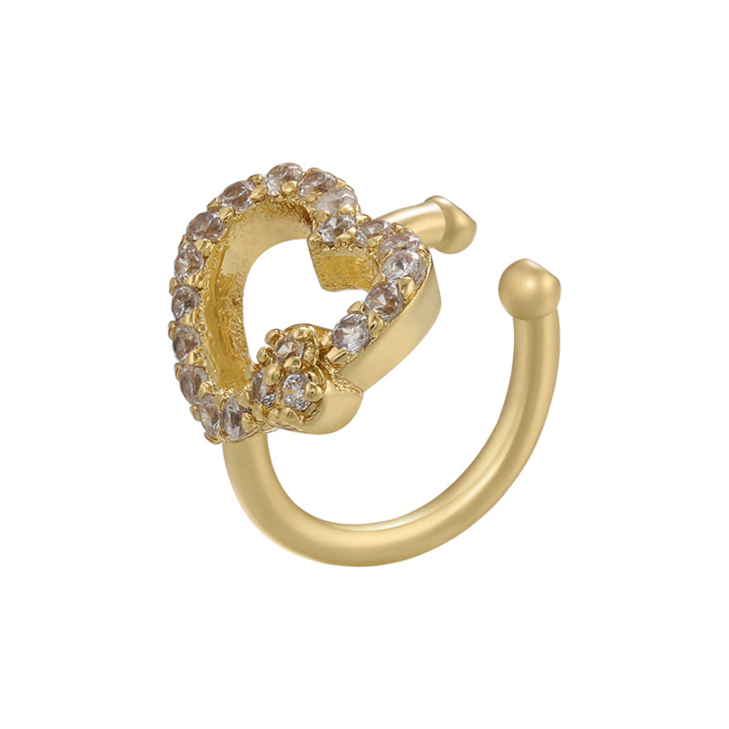 Crystal Ear Cuff Heart Shape Ear Clips