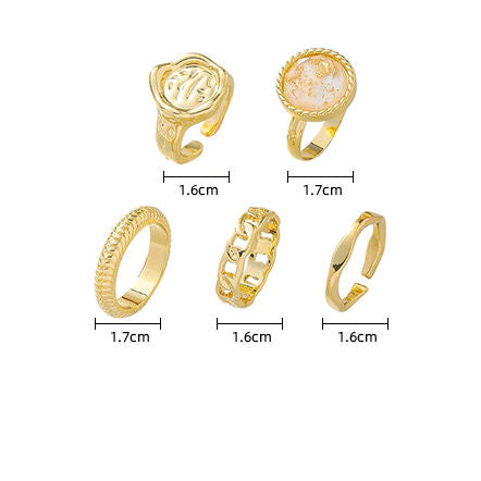 Five Piece Combination Set Rings