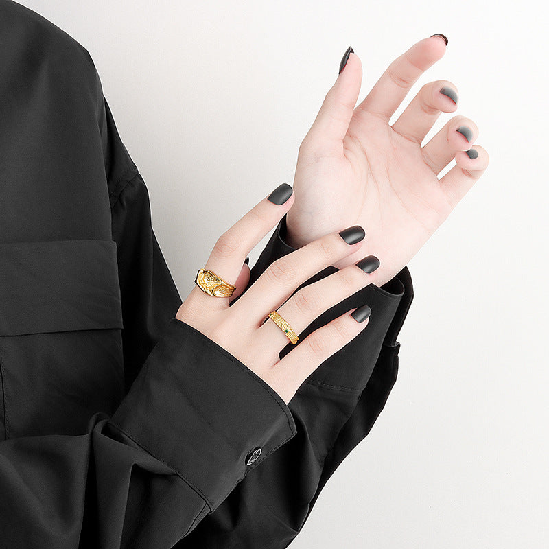 Geometric Antique Irregular Ring