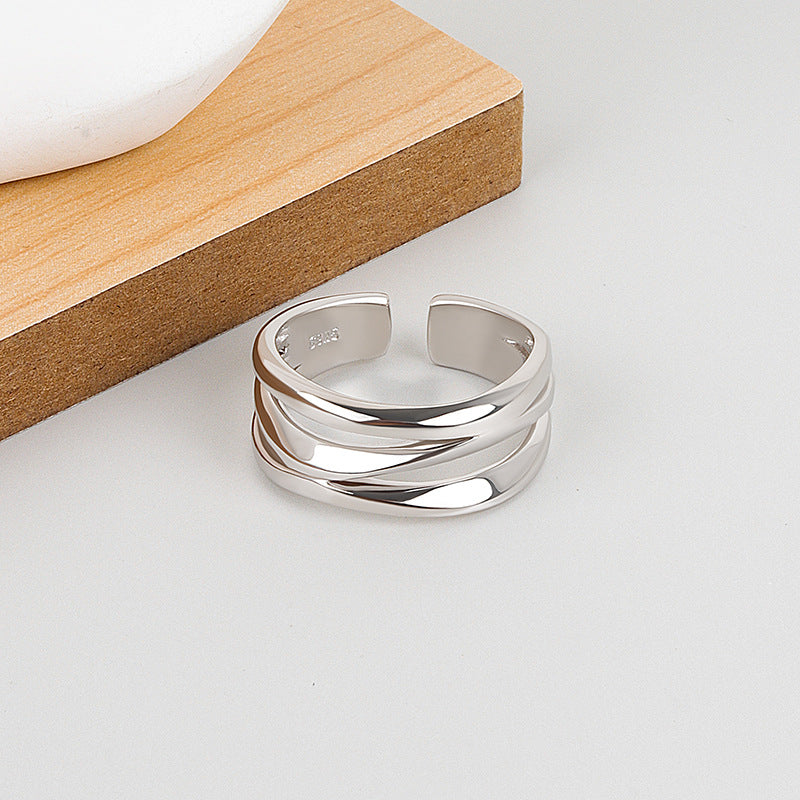 Multilayer Fashion Open Adjustable Wide Ring