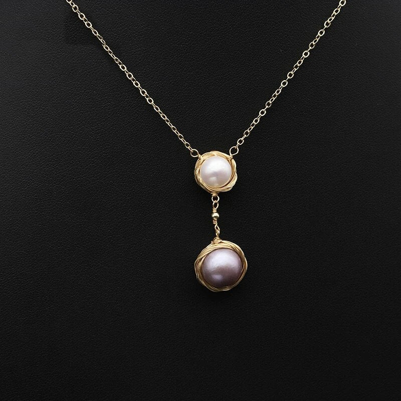 Pearls Long Chain Pendant Necklace