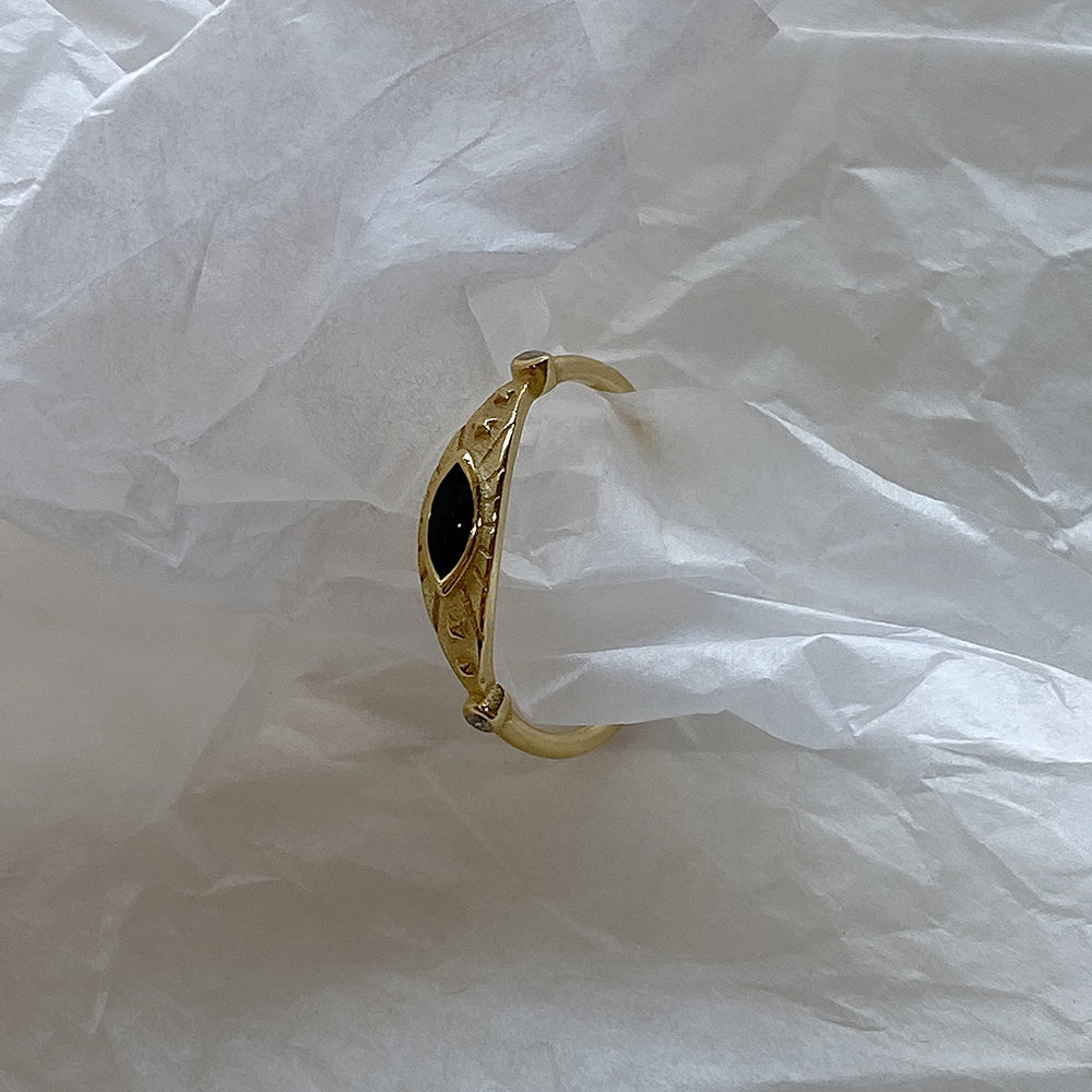 Real 925 Sterling Silver Black Eye Rings