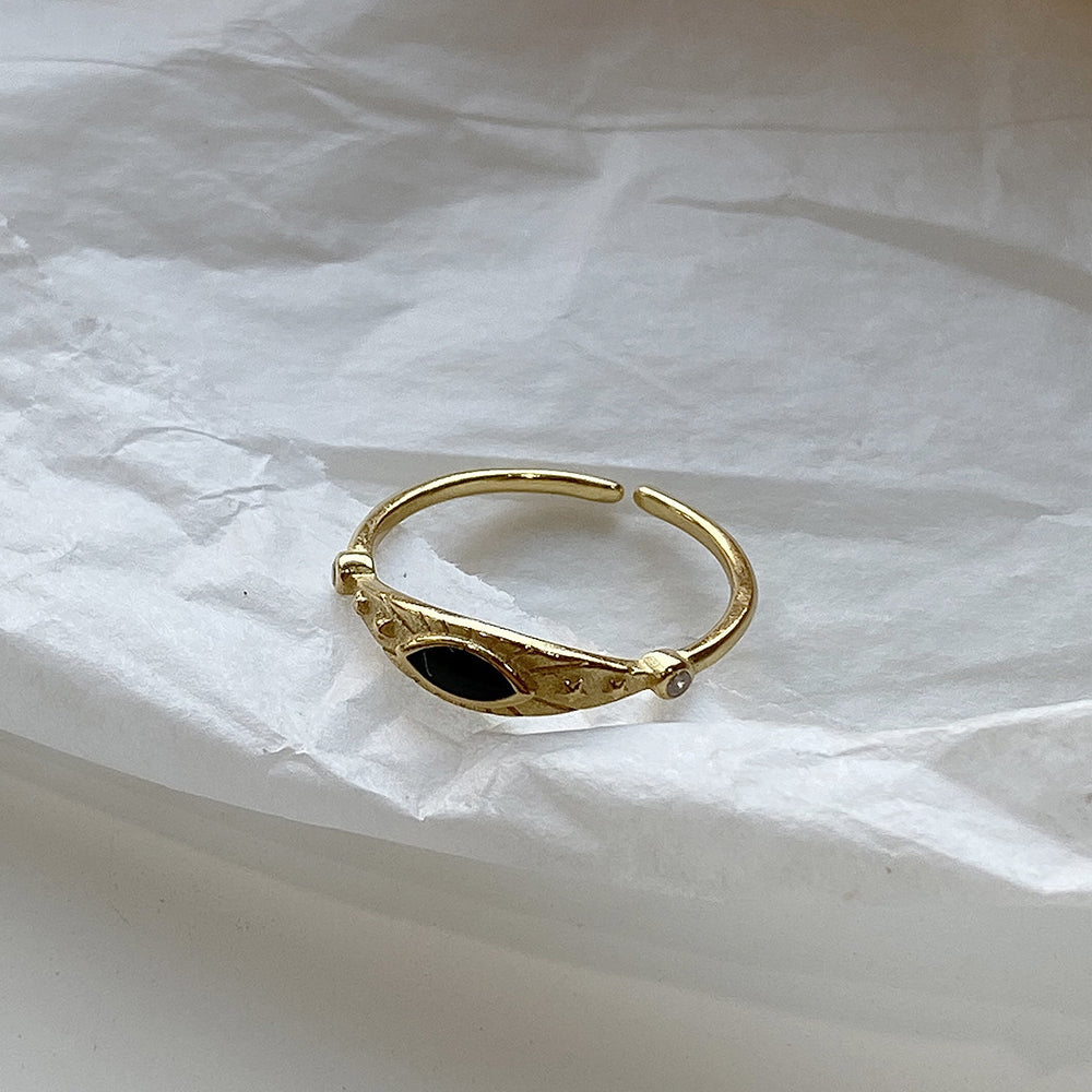 Real 925 Sterling Silver Black Eye Rings