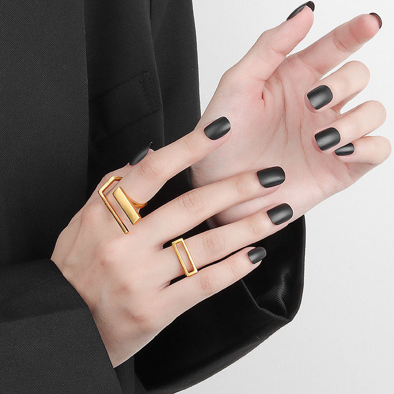 Rectangle Hollow Geometric Ring